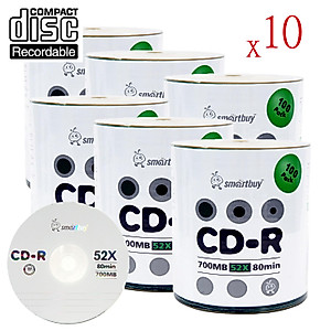 Smartbuy 6000-disc 700mb/80min 52x CD-R Logo Top Blank Data Recordable Media Disc