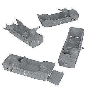 BMC Classic Marx Landing Craft - 4pc Gray Plastic Army Men Boat Vehicles