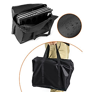 QWORK Magazine Brochure Display Rack Stand, 4 Pocket Foldable Literature Catalog Rack Book Holder Tradeshow Display Stand, for Office Store and Exhibition Trade Show (Black)