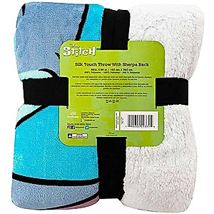 Northwest Lilo & Stitch Chill Out Oversized Silk Touch Sherpa Throw Blanket, 60" x 80"