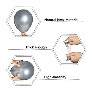 Deiiom Black Gold Balloons Arch Garland Kit-Metallic Silver Balloon Chrome Latex Balloon Gold Explosion Star Foil Balloon 151Pcs for Birthday,Graduation,Gender Reveal,Baby Shower Party Decorations.