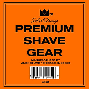 Alien Shave Premium Shaving Soap For Men (Solar Orange). Powered with Coconut Oil & Glycerin 4 Oz (1-Pack)