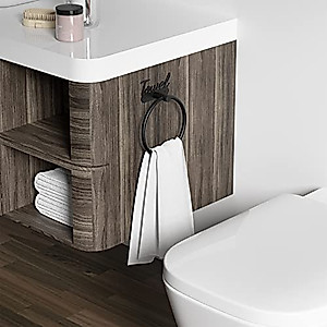 Bathroom Towel Ring Black Towel Ring, Hand Towel Holder for Bathroom Wall, Bathroom Tower Holder, Stainless Steel to Prevent Corrosion or Rusting