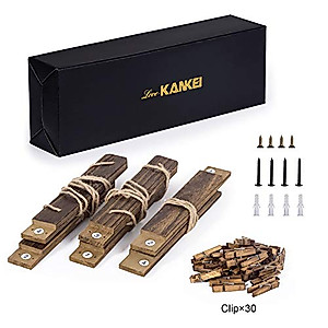 Love-KANKEI Wood Picture Photo Frame for Wall Decor 26×29 inch with 30 Clips and Adjustable Twines Collage Artworks Prints Multi Pictures Organizer and Hanging Display Frames Carbonized Black