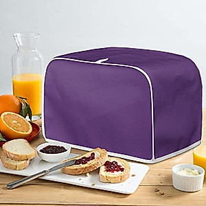 Coldinair Purple Toaster Cover 2 Slice Wide Slot Decorative,Small Kitchen Appliance Bread Maker Dust and Fingerprint Protection