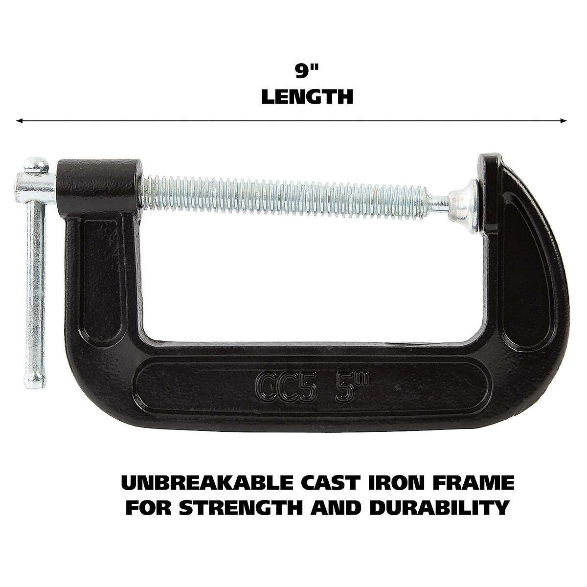 GreatNeck CC5 5-Inch C-Clamp, Automotive and Wood Clamps, Wood Working Tools and Welding Clamps, C Clamps for Home Improvement and Automotive Repair