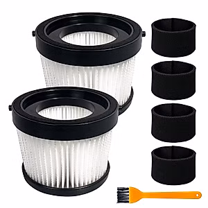 2 Pack DCV5011H HEPA Filter Compatible with DEWALT DCV501HB Cordless Handheld Vacuum, with 4 Foam Sleeve Filters & 1 Brush