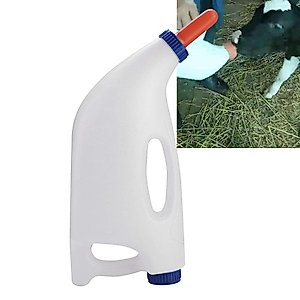 Redxiao~ Plastic Calf Milk Bottle, 4L Nursing Milk Feeder Calf Feeding Milk Bottle with Handle for Calf Cattle