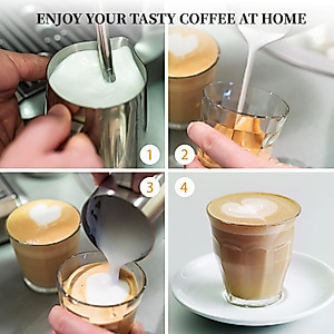 Espresso Machine 20 Bar, 2 in 1 Espresso Maker with Milk Frother Steam Wand - Espresso Accessories Stainless Steel Milk Frothing Pitcher 12OZ(350ml) with Decorating Pen