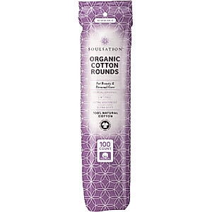 SoulSation Organic Cotton Rounds, 400 Count - Makeup Remover Pads for Face, Lint-Free