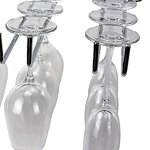 Stemware Wine Glass Rack Wall Mountable Heavy Duty Thick Wrought Exquisite bronze black powder coating 2 Rows 10.2 Inch Deep,Metal Storage Hanger for Kitchen or Bar