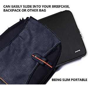 Laptop Sleeve 15.6 Inch, Hsmienk Durable Shockproof Protective Cover Flip Case Briefcase Carrying Computer Bag Case Compatible with 15.6 Inch HP, ASUS, Lenovo, Acer, Notebook, Computer, Black