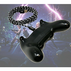 AGOZ PS4 Micro USB Charger Cable, Braided Heavy Duty Micro USB Fast Charger Cable Charging Cord for Sony PlayStation 4 Slim PS4 Dualshock 4 Controller and Xbox One Controller (4ft)