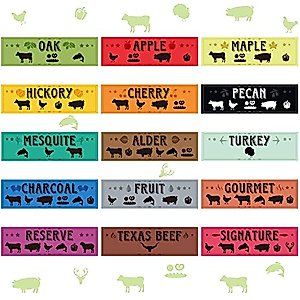 Crtiin 15 Pellet Label Magnets Pellet Smoker Accessories Waterproof Magnetic Pellets BBQ Grill Accessories Pellet Smoker Magnets for Grilling Meat Smoker Outdoor Waterproof Magnetic