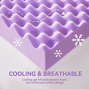 SINWEEK 2 Inch Egg Crate Memory Foam Mattress Topper Twin Size, Soft Mattress Pad for Back Pain Relief, Bed Topper, CertiPUR-US Certified