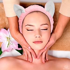 3Pcs Makeup Headbands for Women - Make Up Headband Plush Spa Headband Adult Cat Ears Headband Soft Skin Care - Stretch Headbands for Girls Headband