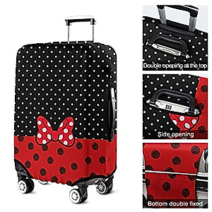 dicilly Luggage Covers for Suitcase Washable Suitcase Cover Red Bow Baggage Covers Fit 29-32 Inch Luggage (Go Travel)