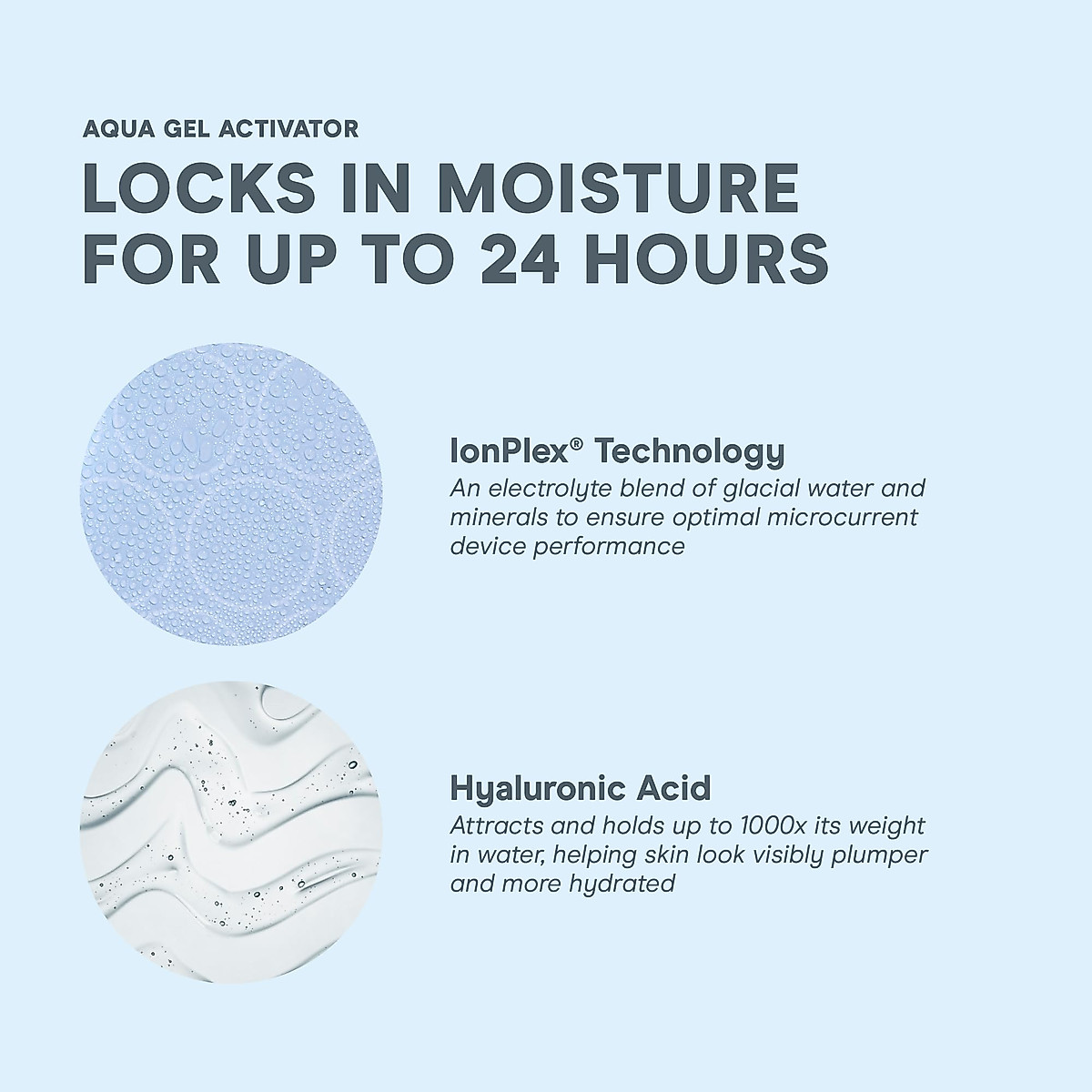 NuFACE Aqua Gel Activator - Microcurrent Conductive Gel & Activator Powered by IonPlex & Hyaluronic Acid to Enhance Results of NuFACE Microcurrent Facial Device - Improves Skin Radiance (1.69 oz)