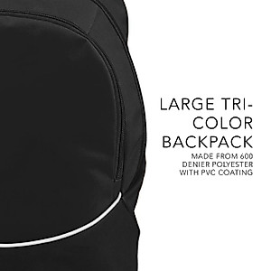 Augusta Sportswear Large Tri-Color Backpack, One Size, Black/Black/White