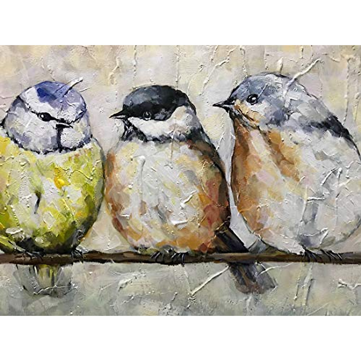V-inspire Paintings，24x48 Inch Hand Painted Abstract Animal Canvas Art Bird Oil Painting Modern Home Decor for Wall Canvas Living room bedroom dining room Decoration Wood Inside Framed Ready to Hang