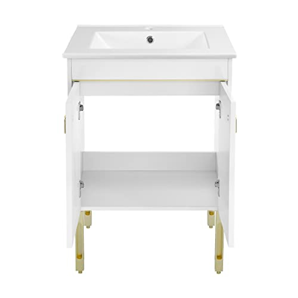 Swiss Madison Lumiere 24" Bathroom Bath Vanity, White and Gold