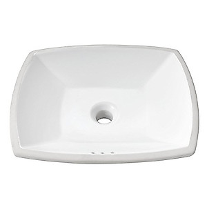 American Standard 545000.020 Edgemere Ceramic Undermount Rectangular Bathroom sink, 18.5" Lx 16.12" W x 5.25" H, White