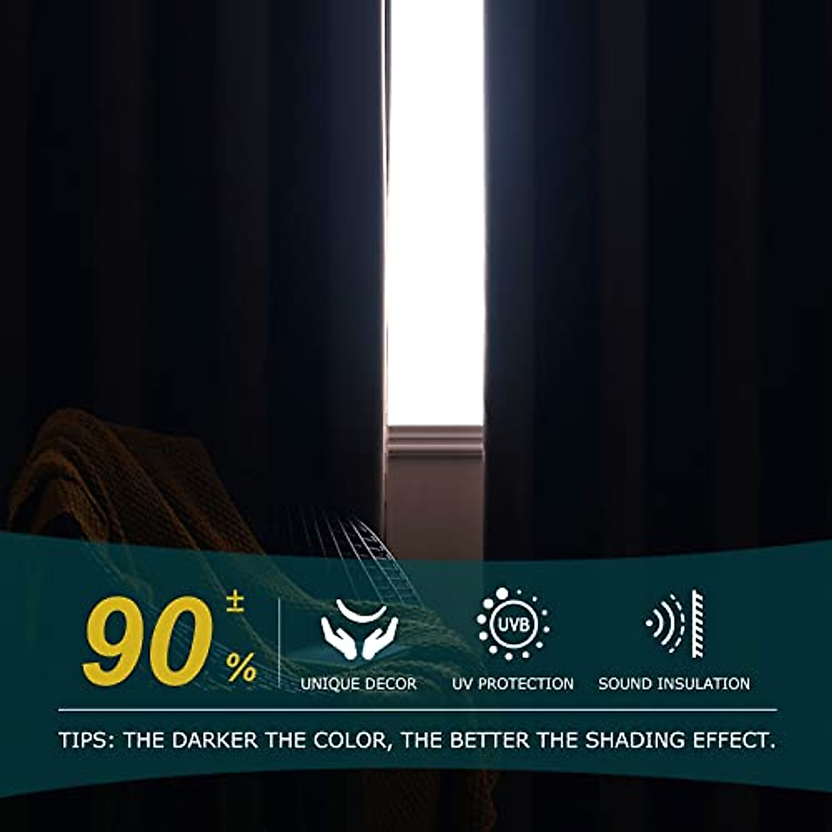 Woaboy 90% Blackout Glitter Velvet Curtains 84In Long Soft Luxury Gold Foil Print Window Curtain for Bedroom Living Room Blackout Darkening Thermal Insulated Grommet 2 Panels 52W x 84L Navy