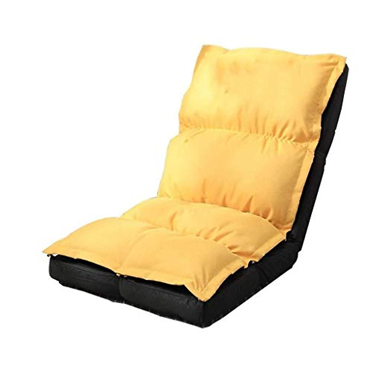 TKFDC Lazy Sofa, Tatami Single Balcony Bedroom Small Sofa Folding Bed Recliner, Lemon Yellow