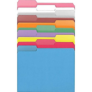 Staples 502678 Top-Tab File Folders 1/3 Cut Asst LTR Holds 8 1/2X11 250/Bx