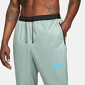 Nike mens Dri-FIT Phenom Elite Knit Trail Running Pant, Dusty Sage/Cool Grey/Laser Blue, Large