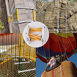 BRETANGME Fire Escape Ladder 2 Story 16FT Emergency Rope Ladders with Carabiners Reusable Fire Ladder Withstand Weight up to 2000 pounds