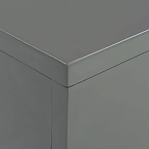 vidaXL Coffee Table Couch Side End Telephone Tea Sofa Table Accent Desk Bedroom Living Room Office Furniture 45.3" Gray MDF High Gloss