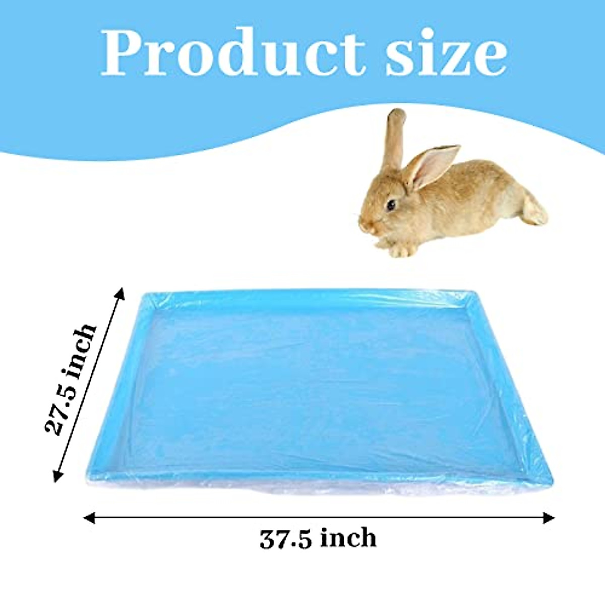 100 pcs Rabbit Cage Liners Disposable Large Plastic Mat Films for Bunny Guinea Pigs Chinchillas Rats Hamsters Hedgehogs and Other Small Animals 37"×27"