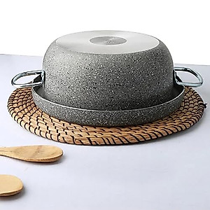 Traditional Maqluba Cooking Pot with Tray, Nonstick Granite Coated Maklouba Pot and Tray, Cooking Pot with Tray for Flipping, Even Heat Distribution, 2 Pcs