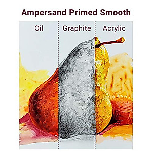 Ampersand Art Supply Wood Gesso Artist Painting Panel: Primed Smooth, 1/8 Inch Depth, 11" x 14"