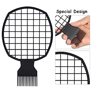 2 Pieces Afro Twist Hair Comb with Twist Wave Barber Tool Twist Brush Curl Comb Twist Hair Sponge Twist Wave Curl Brush Comb Twist Hair Coils Comb for Natural Hair (Black)