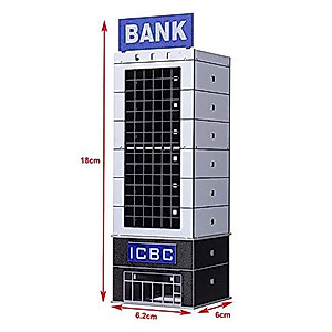 EatingBiting N Scale 1/150 1/144 Outland Sand Table Modern Bank Skyscraper Building Model Realism Scene for DIY Sand Table Garden Micro Landscape Ornaments Decor Supply Player Spray Painting