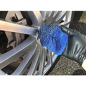 [Wheel Fingers] Microfiber Rim and Wheel Half Mitts (6" x 4.5" x 1") 4 Pack (Non-Split)