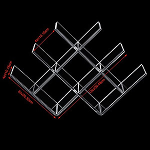 Jetec 8-Bottle Clear Acrylic Wine Rack Butterfly Elegant Acrylic Wine Rack for Home Kitchen Restaurant, Storing 8 Bottles Wines