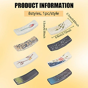 beinkmake 8Pcs Japanese Chopstick Rest Ceramic Chopstick Holder for Dinner Spoons Forks Paint Brushes Table Decoration