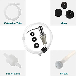 Sink Soap Dispenser for Kitchen Sink and Tube Kit (Brushed Nickel), 47" Tube Connects Directly to Soap Bottle, Large Liquid Soap Bottle,Never Fill The Little Bottle Again(No Bottle)