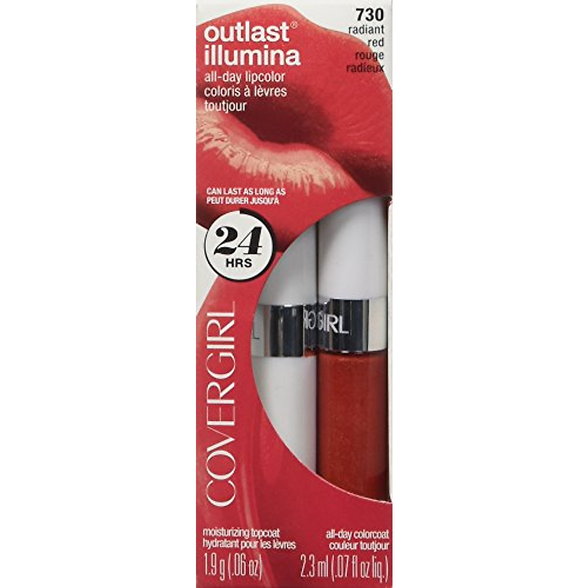 COVERGIRL Outlast Illumia All-Day Moisturizing Lip Color, Radiant Red 730 , 1 Count