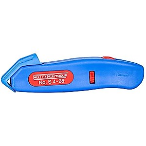 WEICON No. S4-28 - Cable Knife/Retractable Hook Stripping Blade/Adjustable Cutting Depth/Range 5/32-1 7/64 inch (4-28 mm) / 100% Made in Germany