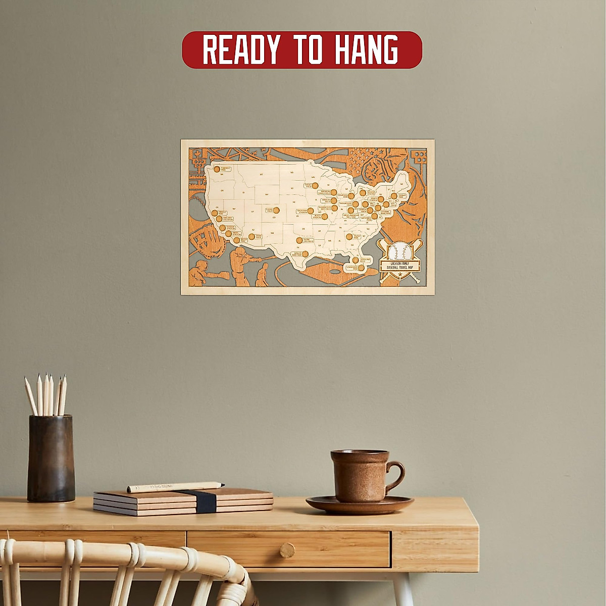 HYPERI Baseball Stadium Map, Baseball Stadium Tracker Checklist, Major League Ballparks Visited Map, Baseball Gift Bucket List, Christmas, New Year Gifts For Him, Boyfriend, Husband, Lover