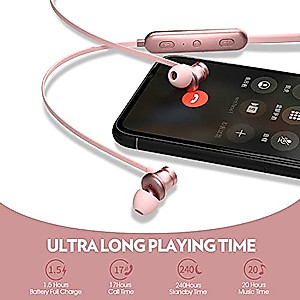 KLOKOL Bluetooth Headphones Neckband 20Hrs Playtime V5.0 Wireless Headset Sport Noise Cancelling Earbuds w/Mic for Gym Running Compatible with iPhone Samsung Android