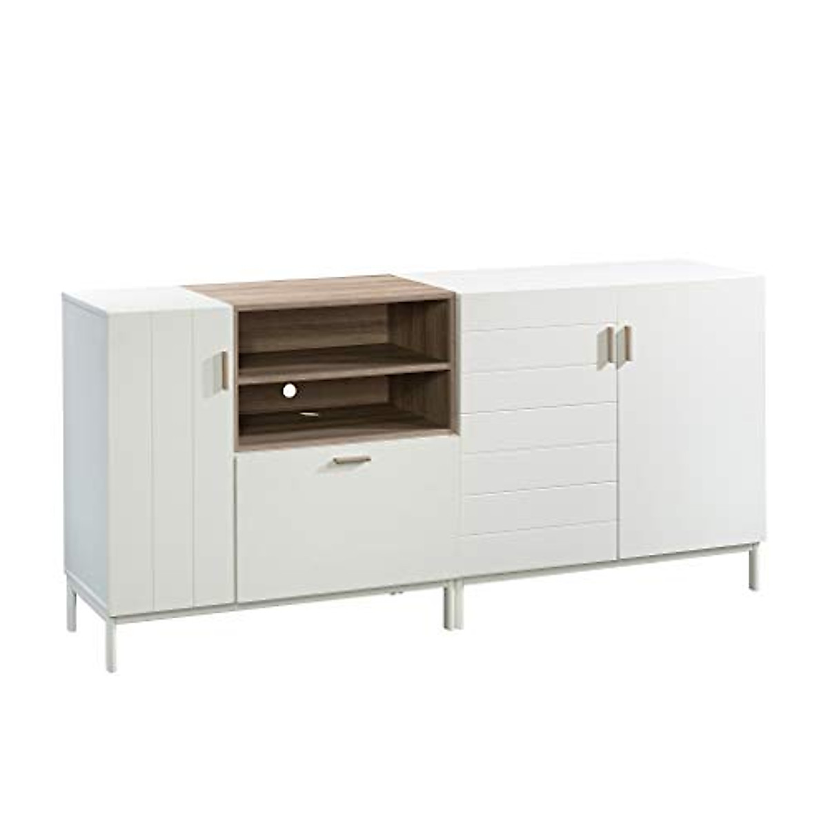 Sauder Anda Norr Credenza, for TVs up to 60", White Finish