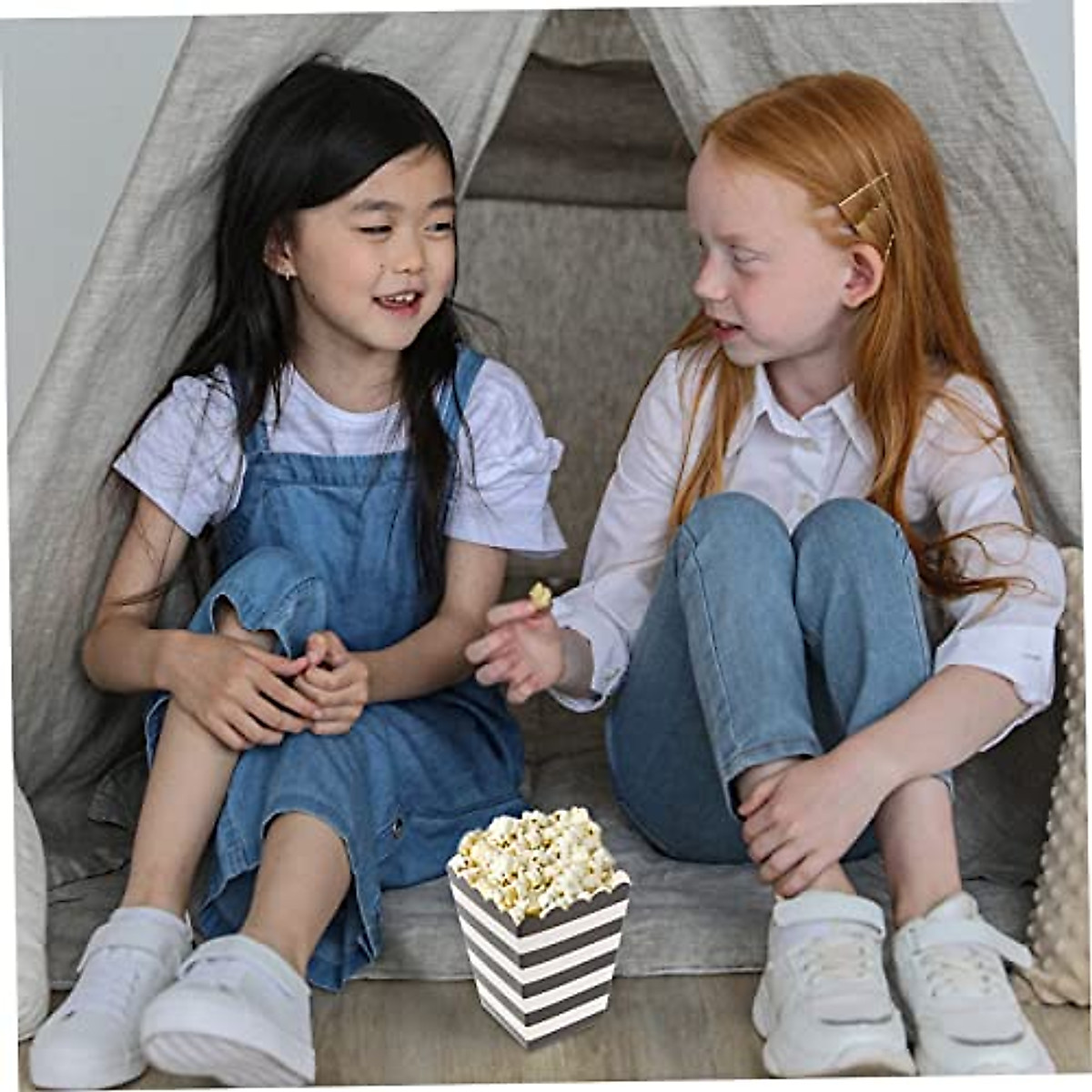 ULTECHNOVO 96 Pcs Popcorn Boxes Popcorn Box Snack Container Cupcake Toppers Cupcakes Containers Party Popcorn Containers Popcorn Treat Boxes Movie Theater Popcorn French Fries Boxes Hat