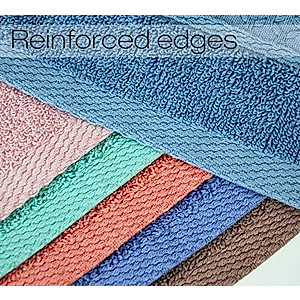 Cleanbear Hand Towels and Washcloths Set Bathroom Towels Set 6 Colors for Different Needs