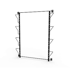 FixtureDisplays® Up to 19.75" Wide 4-Pocket Adjustable Display Rack, Wall Mounted Greeting Post Card Christmas Holiday Card Holders 11608-BLACK-SINGLE-NPF