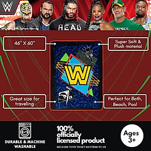 Franco Kids Bedding Soft Plush Micro Raschel Throw, 46 in x 60 in, WWE